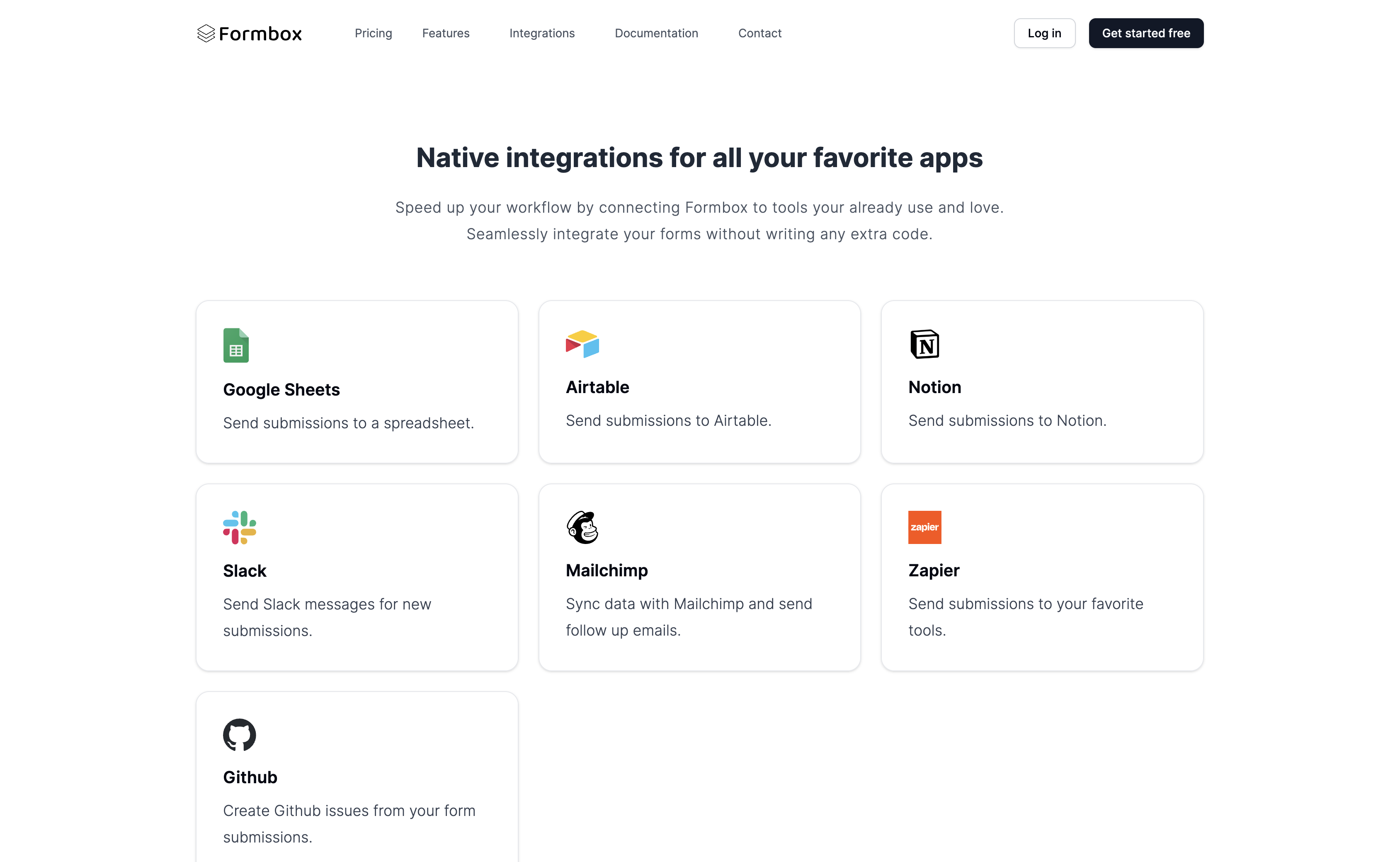 Integrations - Formbox